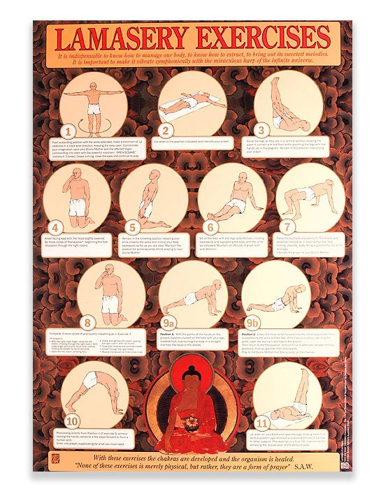 LAMASERY EXERCISES POSTER - Rejuvenation Rites